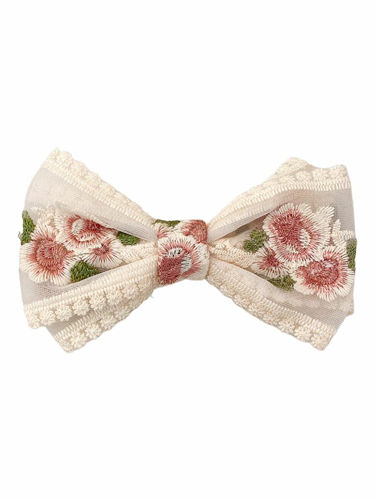 Заколки для волос с цветочной вышивкой, большие, кружевные, в стиле балет, - Небольшой поклон