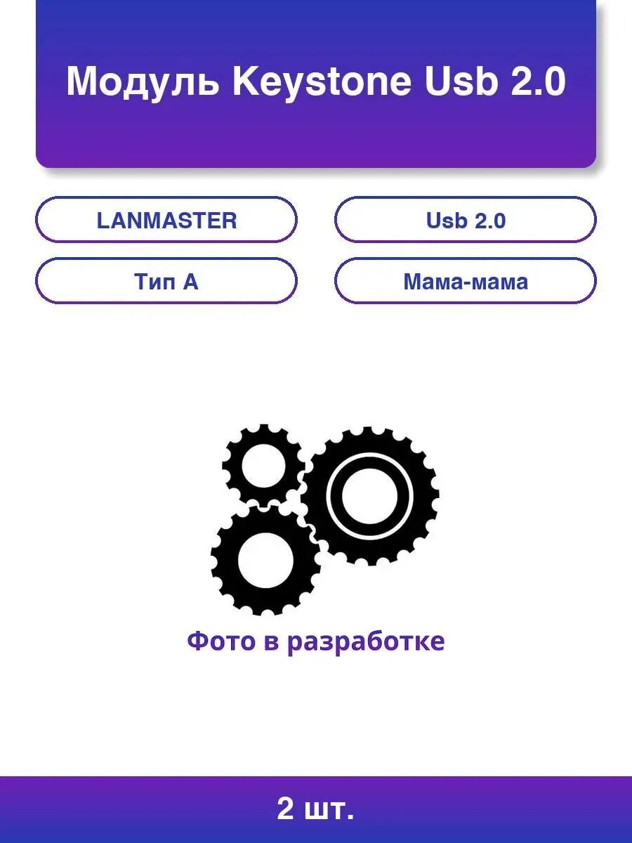 2шт. Модуль Keystone Usb 2 0 тип A мама-мама 180 градусов