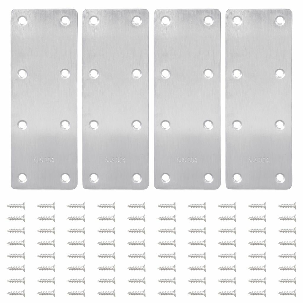 4 шт. металлических прямых кронштейнов для ремонта деревянной мебели