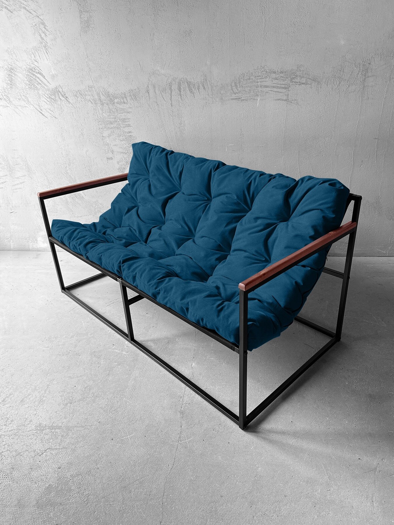 Диван Лофтовик Комфи ++ велюр синий