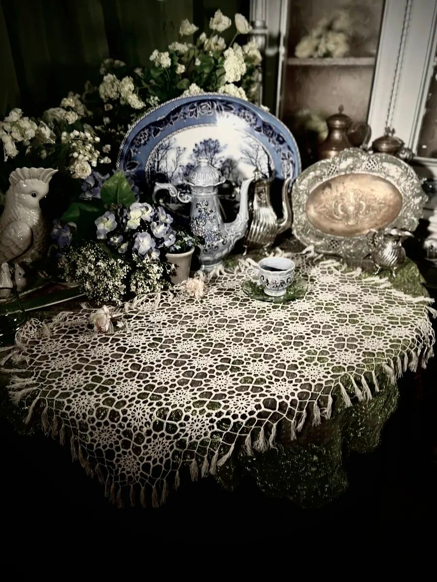 Скатерть Ajourele "Винтаж", ручная вязка, 50х80см, матовая, белая