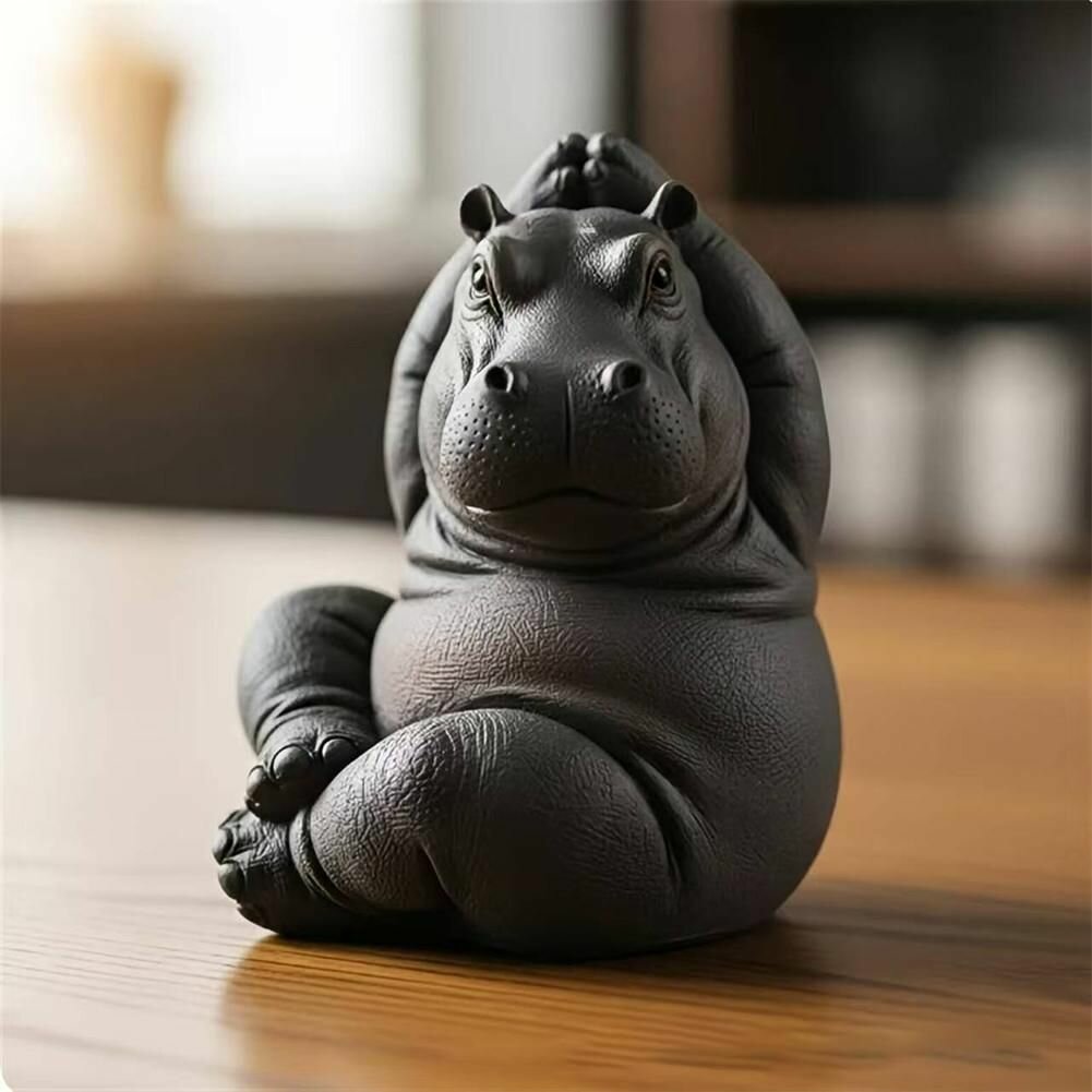 Статуэтка йоги Бегемот, настольный декор для дома и офиса