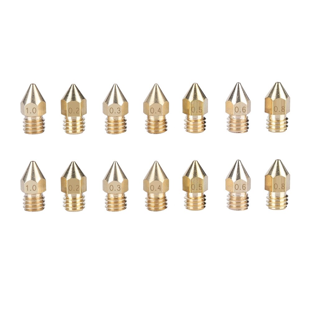 14 шт. 7 размеров деталей для 3D-принтера, экструдер, латунное сопло, печатающая головка, аксессуары для принтера