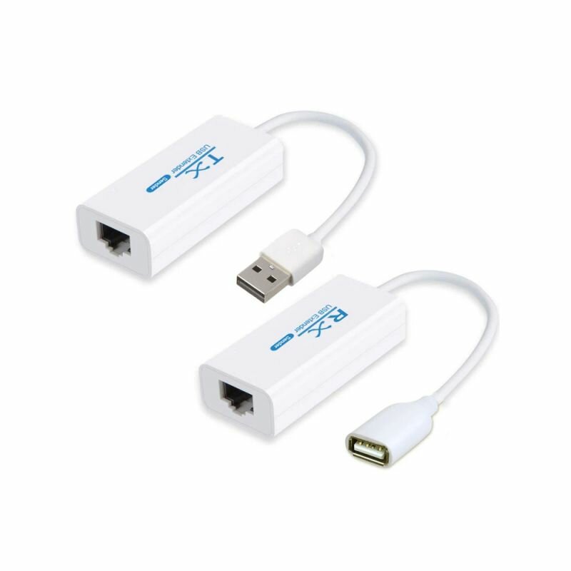 2 шт. USB-удлинителя 200 м по сетевому кабелю RJ45 CAT5E/6 USB2.0, адаптер-удлинитель, TX RX, передатчик, приемник