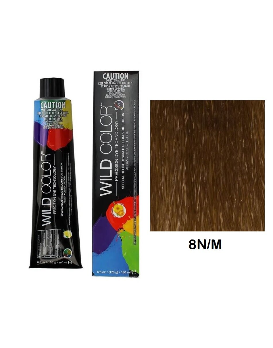 Wild Color Стойкая краска для волос 180 мл - Wild Color 8N/M Светлый блонд