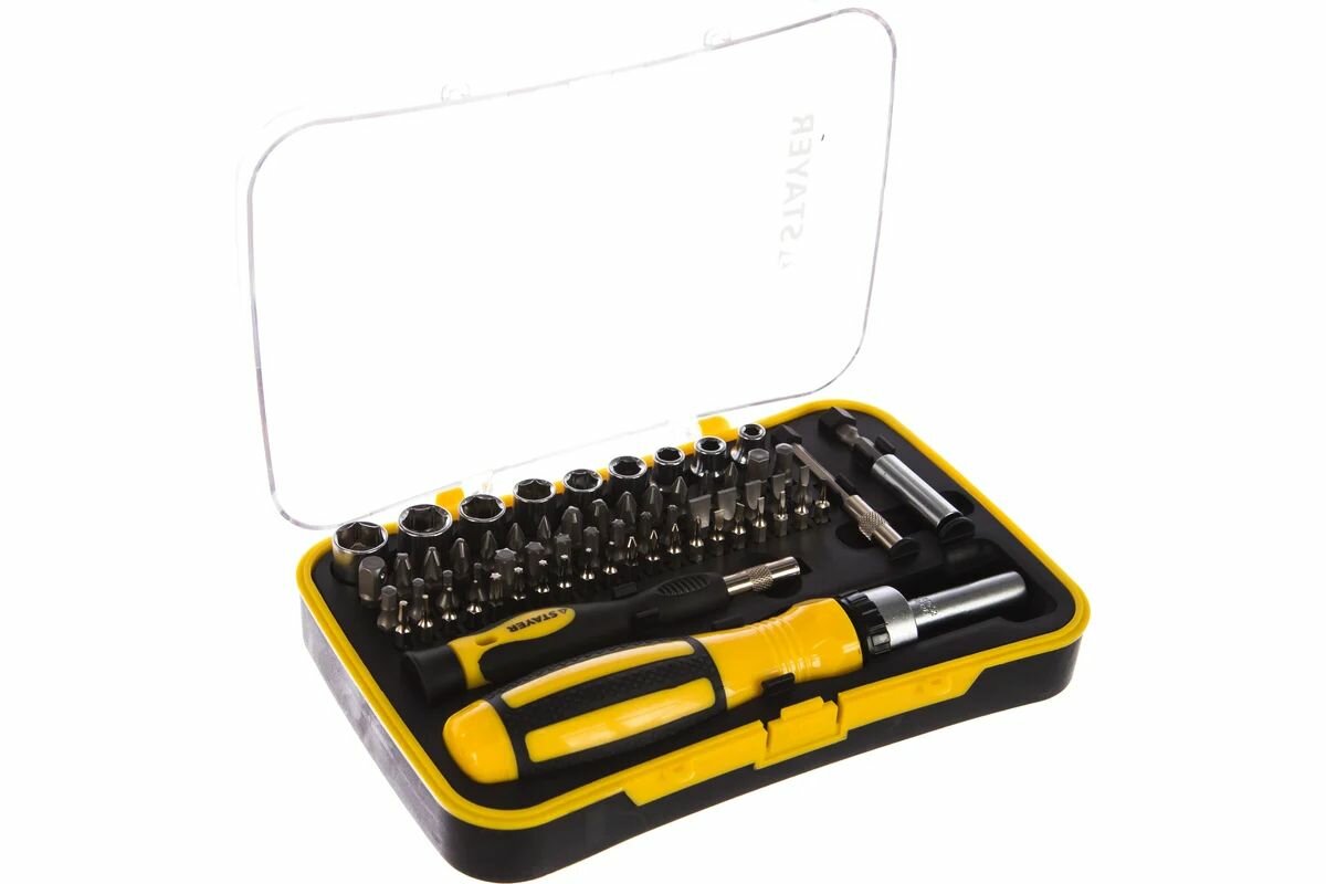 STAYER Compact-65 набор: реверсивная отверка с насадками 65 шт (25310-H65)