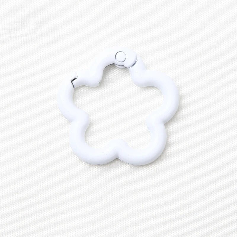 Металлические застежки-когти-лобстеры с цветочком 1 шт. Белый, White