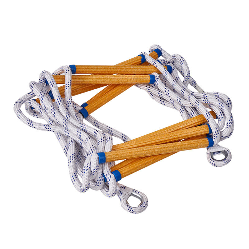 Лестница веревочная спасательная ЛВС 5 м, Тяжелая многофункциональная лестница с карабинами, Грузоподъемность до 500 Кг