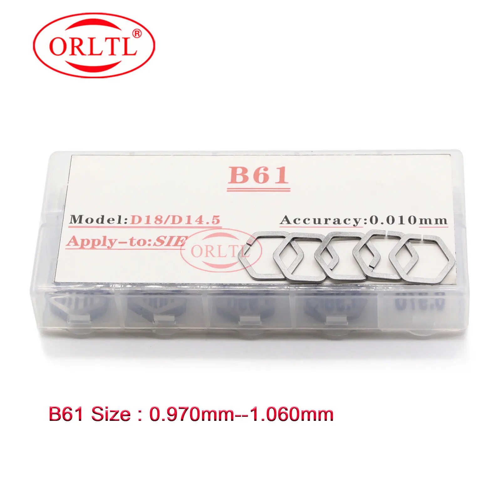 ORLTL Piezo B61 Shims B60 B70 для Siemens стандартного размера 0,970-1,015 мм Форсунка инжектора с регулируемой точностью шайбы 0,005 мм B61 0.97 - 1.060