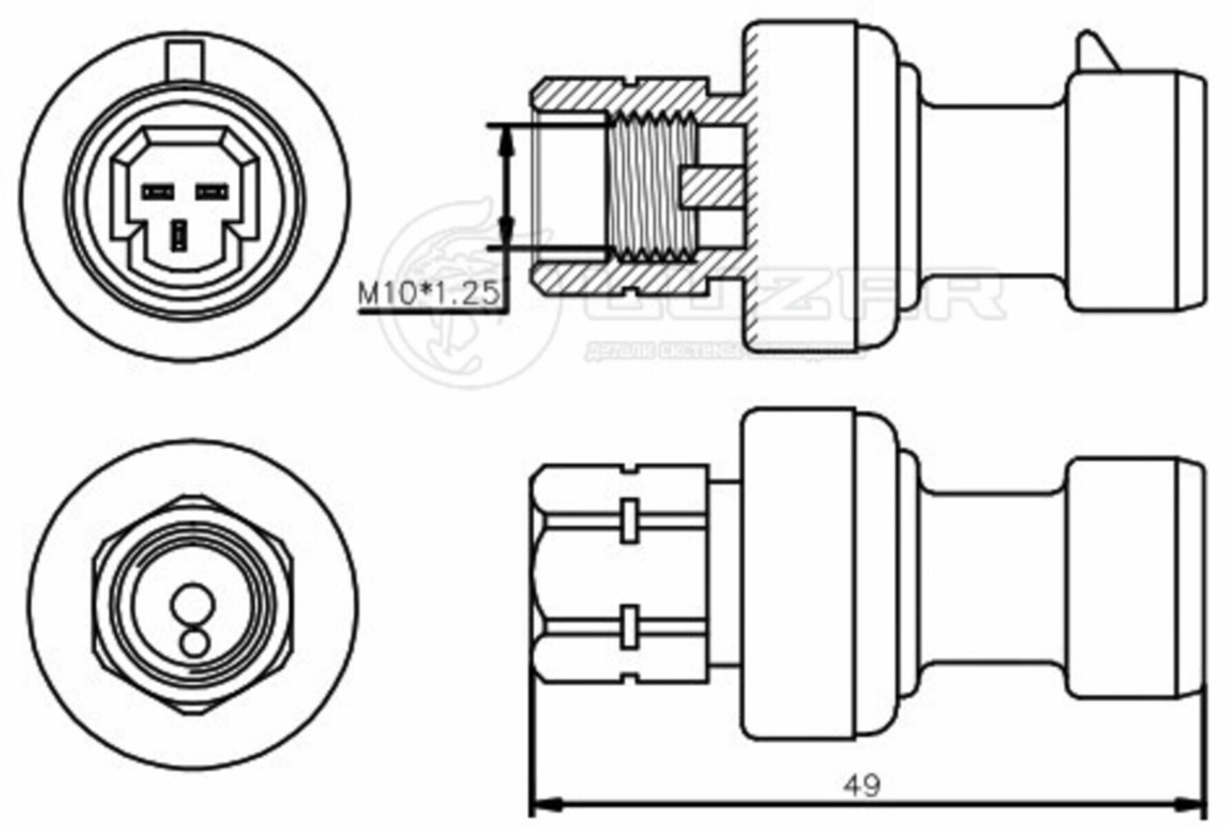 Датчик Давления Конд. opel Astra H/Corsa D/Meriva/Zafira/Vectra C(Luzar Lrps2129)
