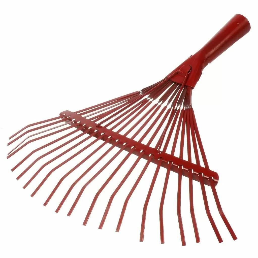 Грабли садовые КНР 20 зубцов, сталь, 36 см, пластинчатые, окрашенные