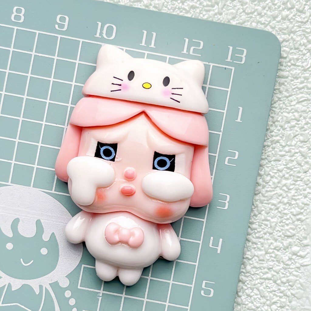 Плюшевый белый кролик из смолы для индивидуальной украшения чехлов и обуви