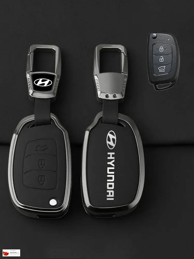 Кожаный чехол для ключа автомобиля для Хюндай Hyundai ix25 ix35 i10 i20 Solaris Tucson Sonata Santa Sport Elantra Creta Verna 2015 2016 2017 2018,3 кнопки, ZH