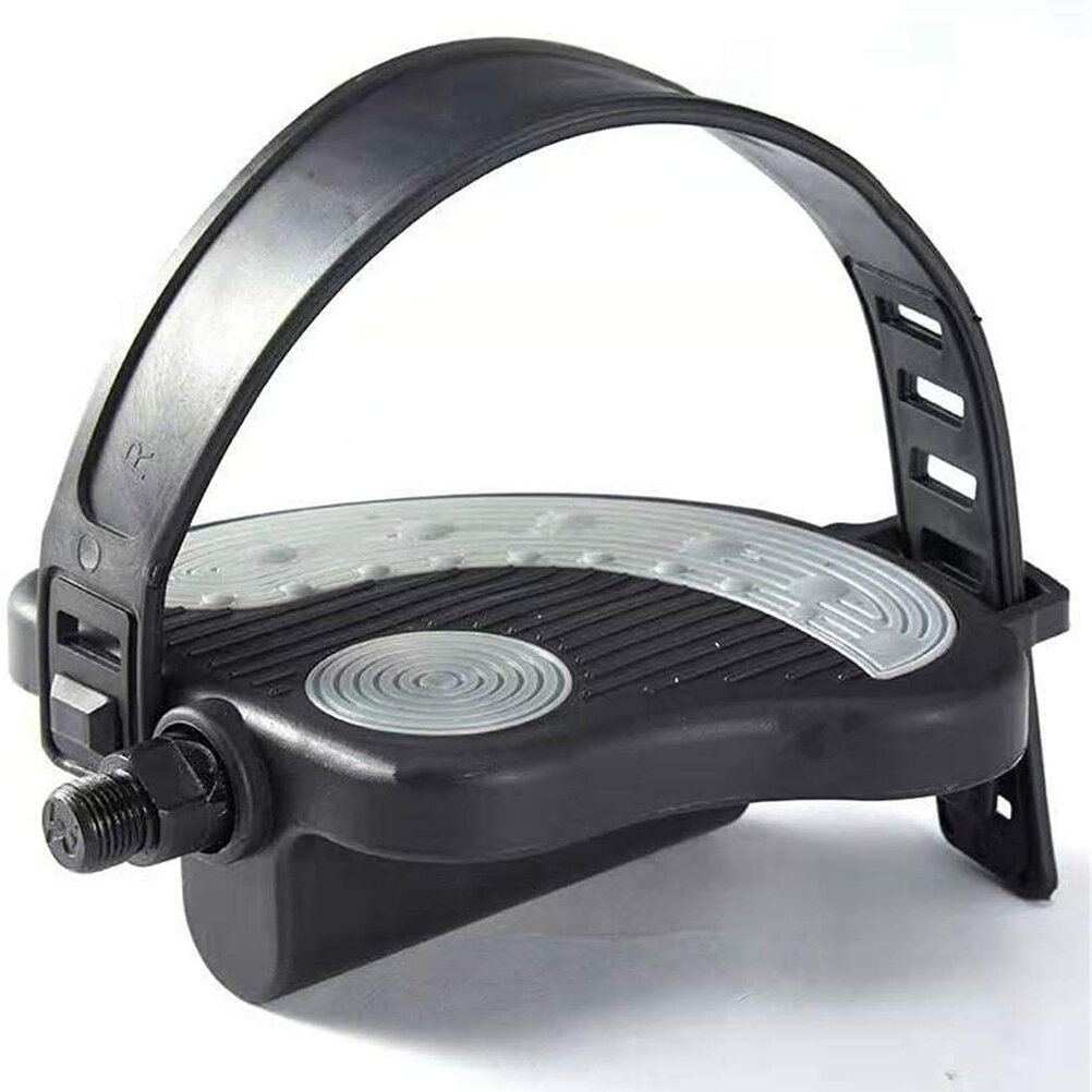1 пара велосипедных педалей с туклипсами и ремнями, нескользящие педали для велотренажера, спин-байка, горного велосипеда