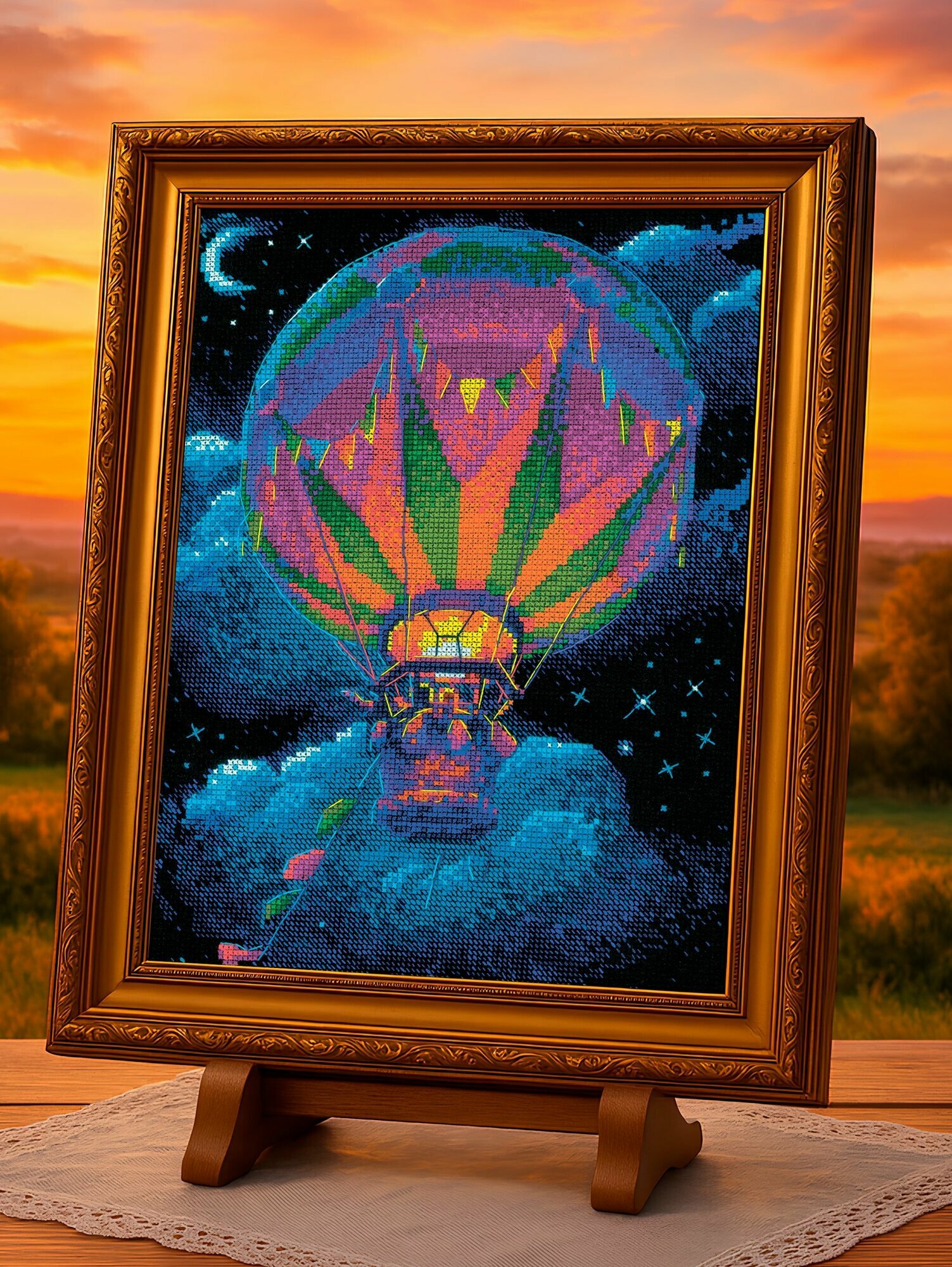 Набор для вышивания крестом Риолис, вышивка крестиком Монгольфьер, 20*31см, 2290