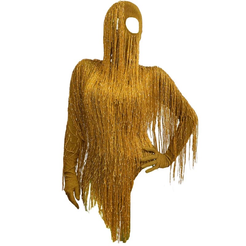 Женский блестящий танцевальный костюм Win Performance XL, Желтый, Золотой