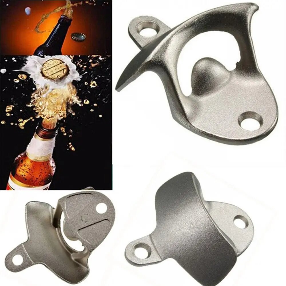 Нержавеющая сталь без винтов Принадлежности для барных клубов Бар Пиво Крышка газировки Инструменты Открывалка для бутылок Настенная открывалка Фиксированная открывалка для вина