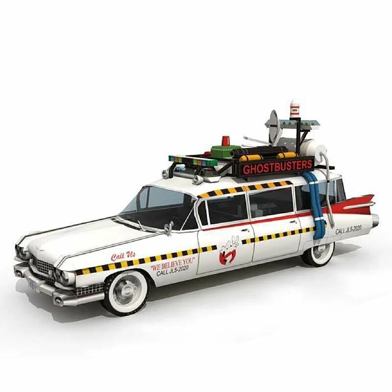 Автомобиль охотников за привидениями Ecto-1A 1:20, 3D бумажная модель, Papercraft оригами ZX-016 "Русский инструкция"