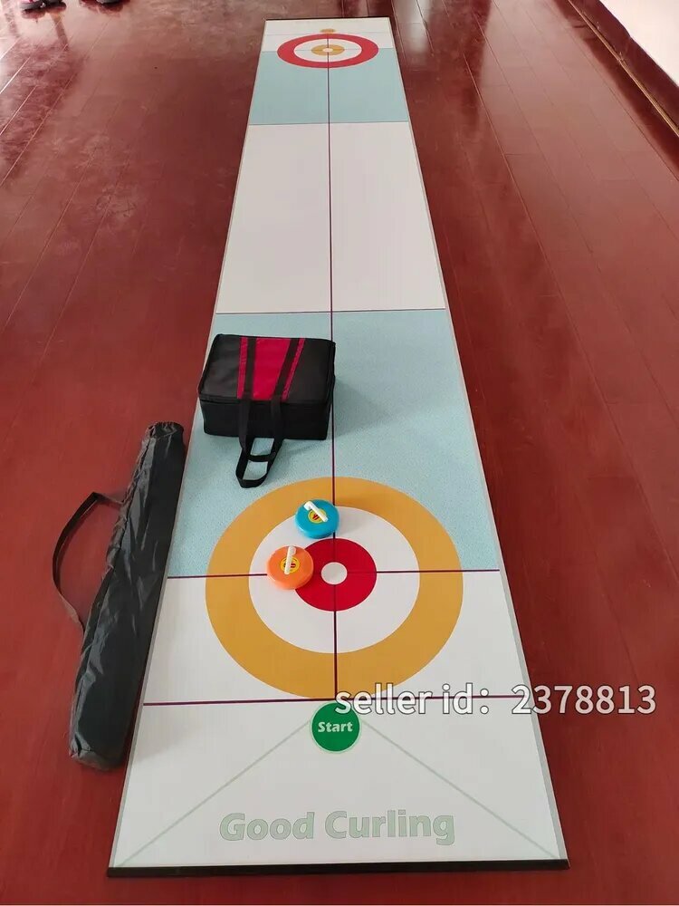 Керлинг на суше, развлекательные игры, 110 дорожек, по 4 оранжево-голубых мяча в каждом