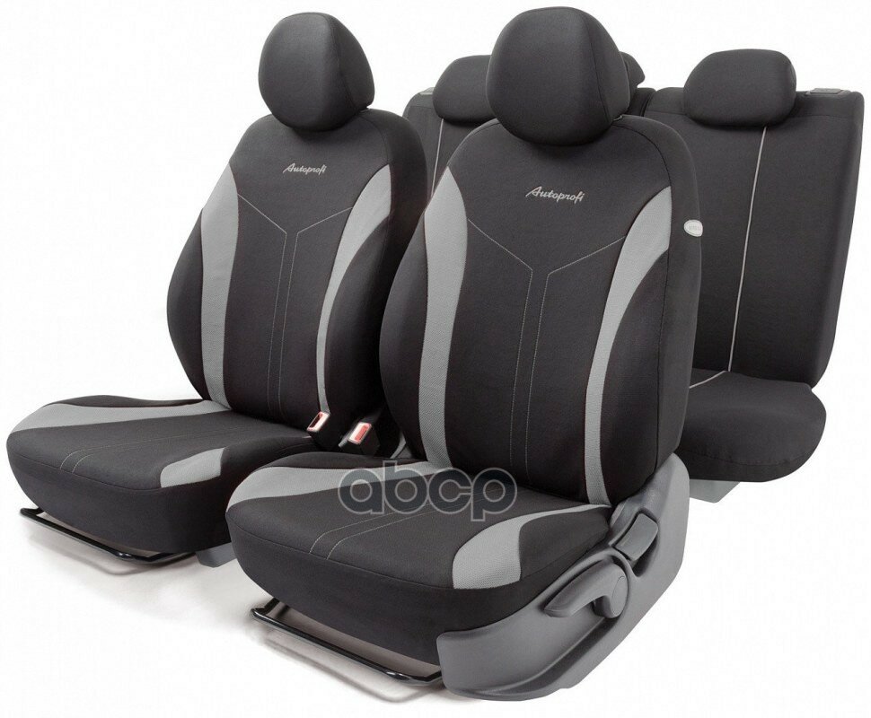 Авточехлы FLEX, материал износостойкий полиэстер, AUTOPROFI арт. FLX1102BKGY