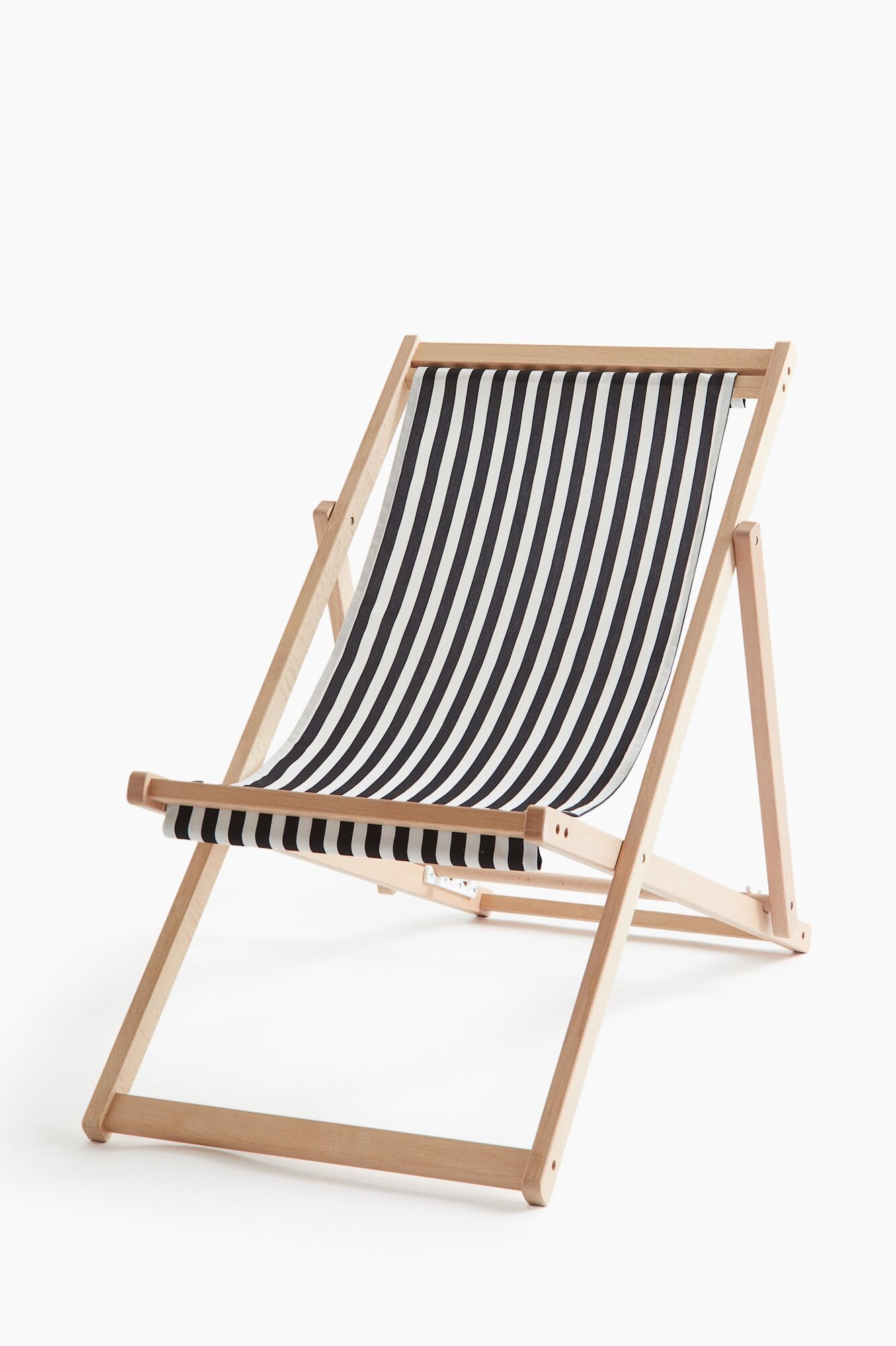 Деревянный шезлонг H&M Темно-серый/Полосатый 56,3x73,2х96,4 см