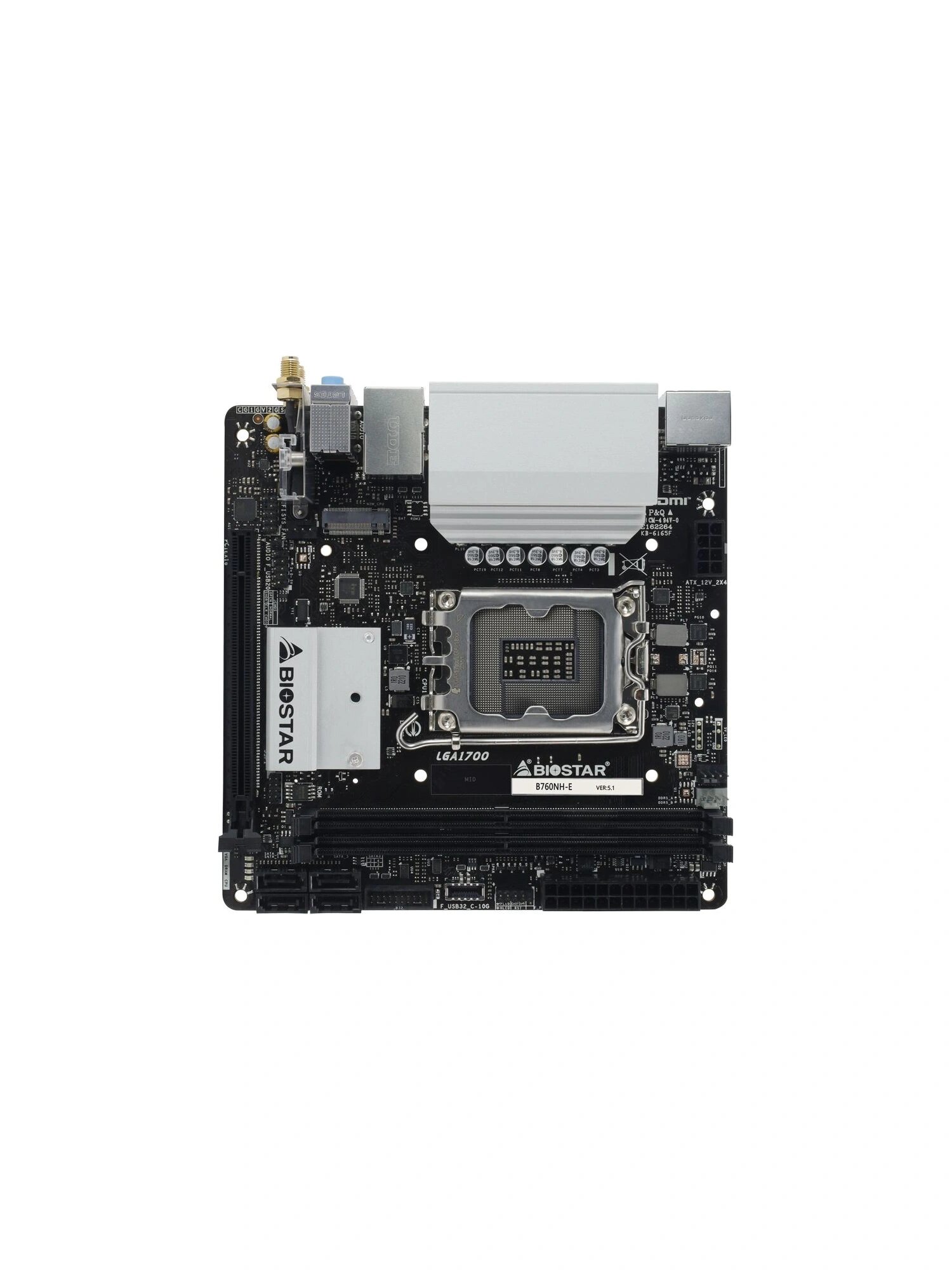 Материнская плата Biostar B760NH-E, Soc-1700, Intel B760, mini-ITX