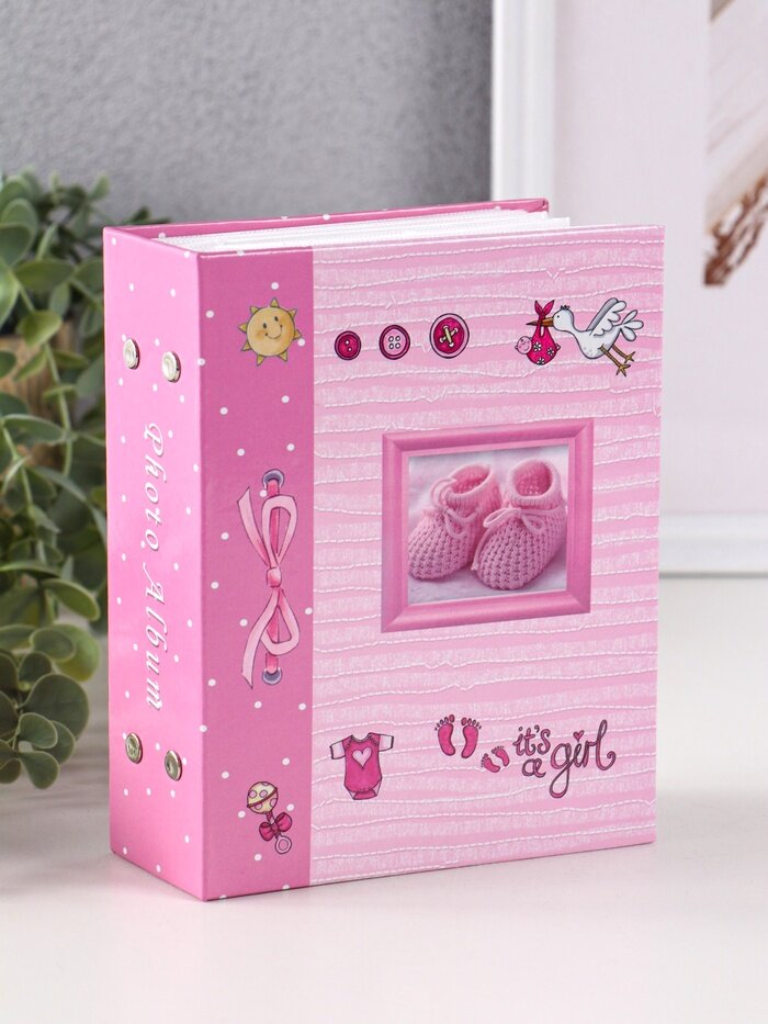 Фотоальбом на 100 фото 10×15 см «Пинеточки», розовый