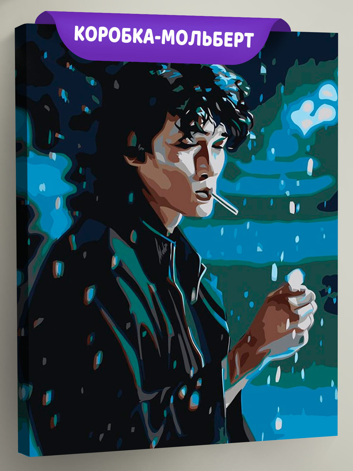 Картина по номерам на холсте с подрамником "Группа Кино: Виктор Цой арт" Раскраска 40x50 см, Музыканты Знаменитости Люди