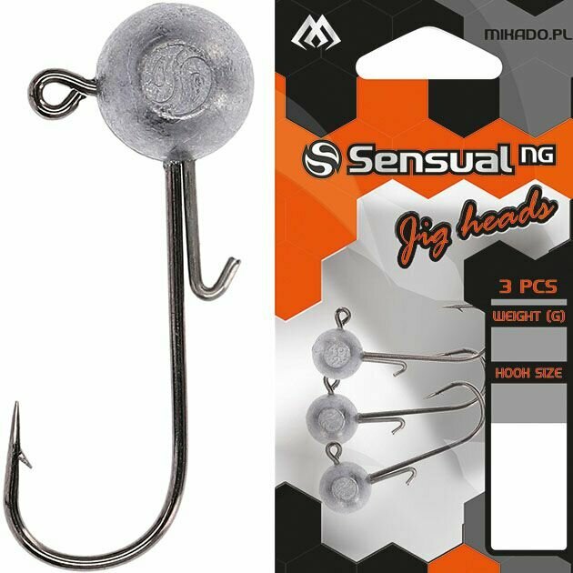 Джиг-головка Mikado SENSUAL NG с фиксатором приманки 8 г, крючок №3/0 (3 шт.)