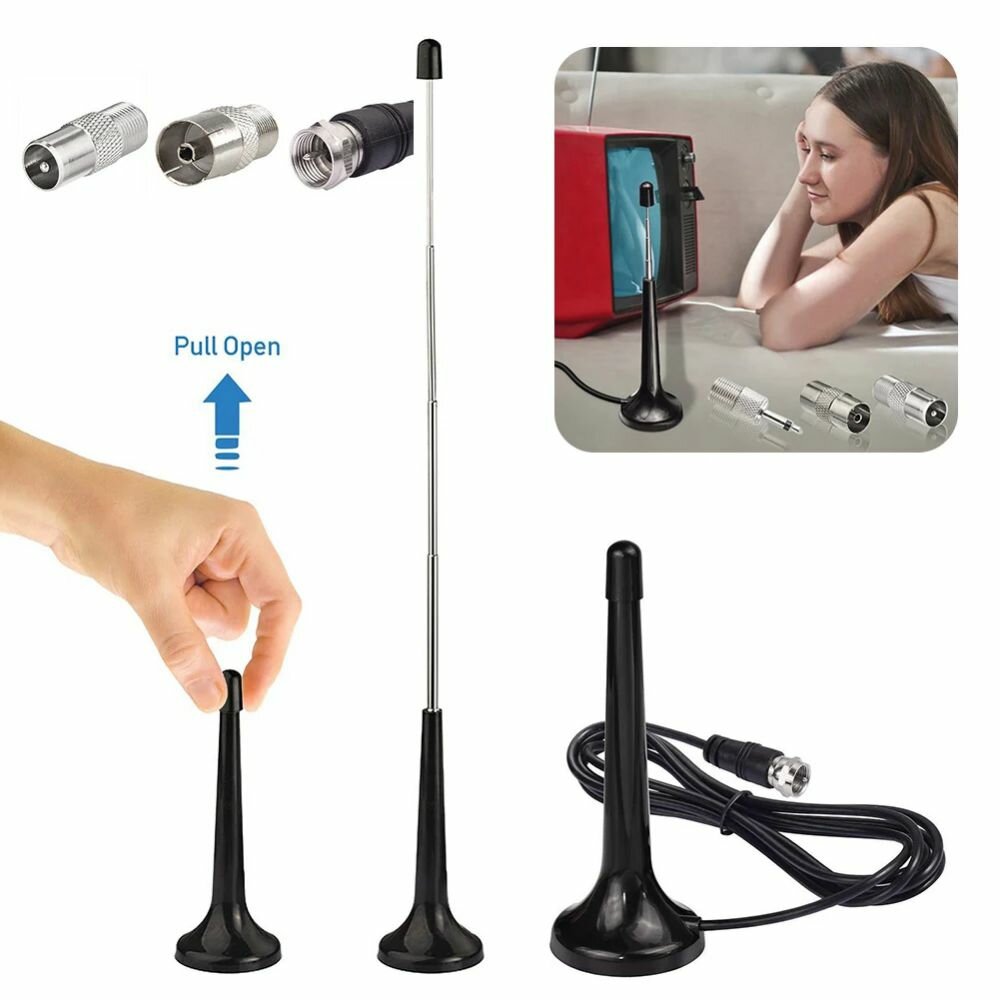 Телескопические антенны FM с высоким коэффициентом усиления с 3 адаптерами. Антенны FM DAB 75 Ом для замены антенны DAB-радио для домашнего стереоресивера.