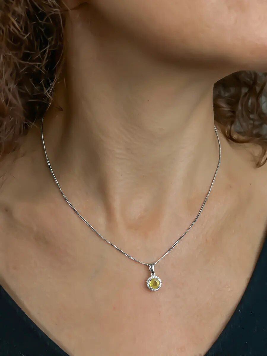 Подвеска, серебро, 925 проба, фианит, сапфир