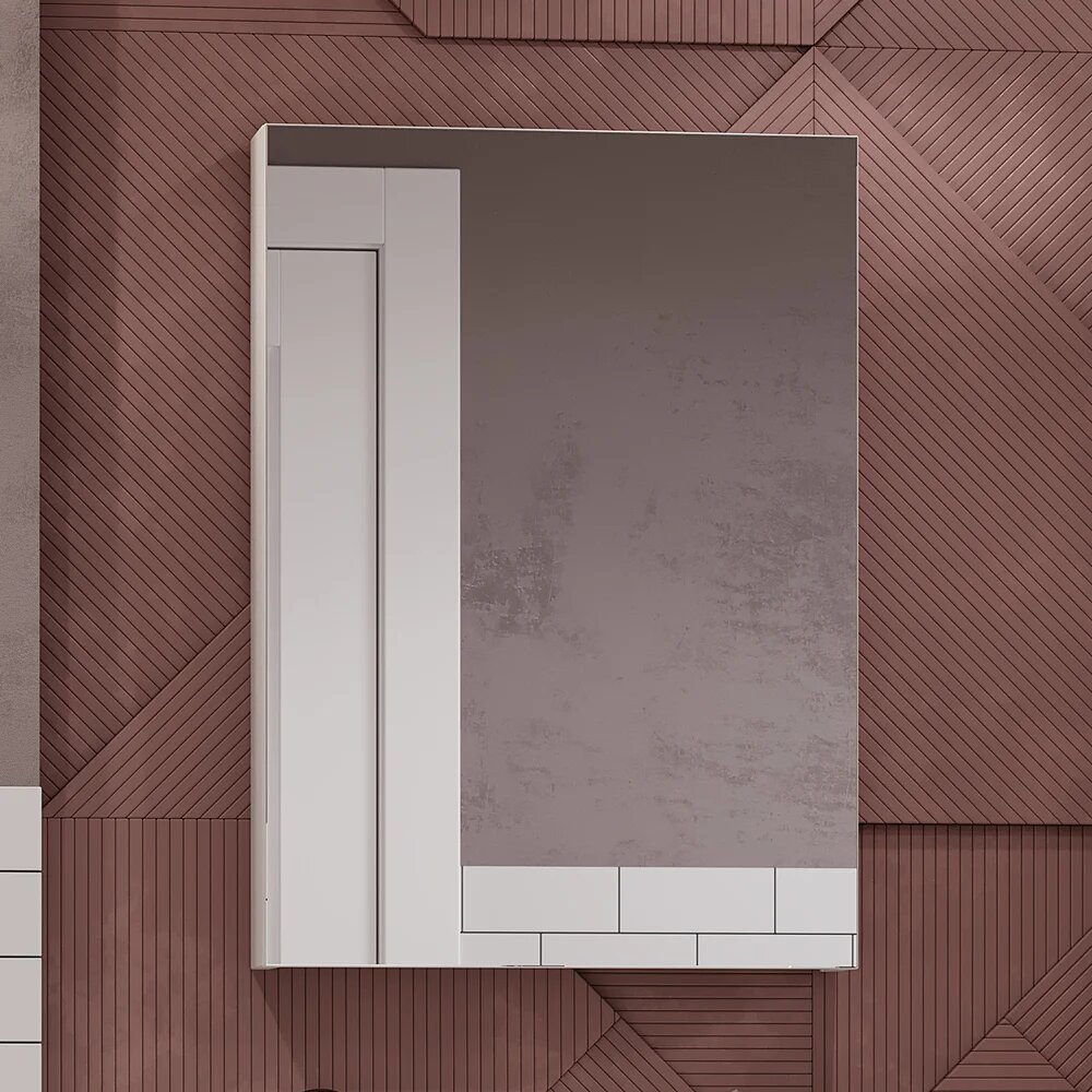 Зеркало-шкаф AQUATON Асти 50 50 см, белое, в современном стиле, зеркало настенное в ванную