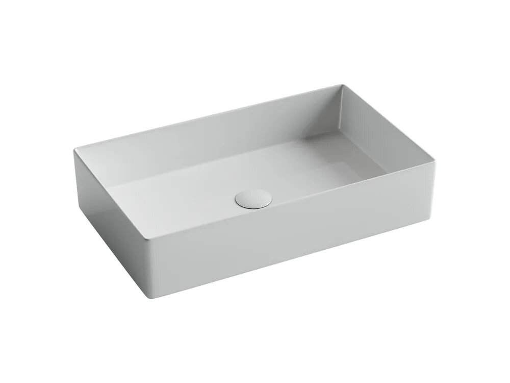 Накладная раковина Ceramicanova Element CN6070 60 фарфоровая, без отверстия под смеситель, раковина для ванной, 60, 1 см, прямоугольная, белая