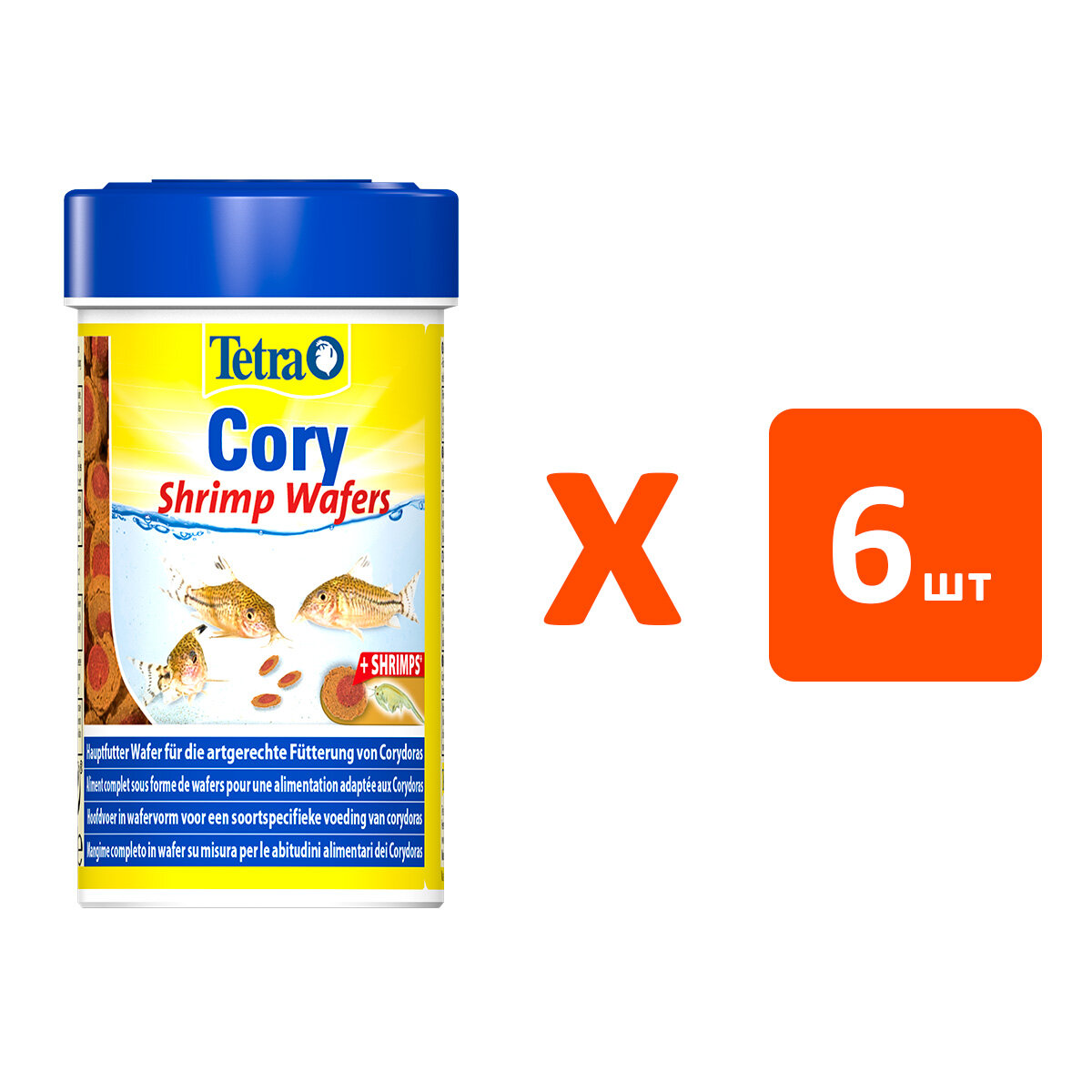 TETRA CORY SHRIMP WAFERS корм чипсы для донных рыб (100 мл х 6 шт)
