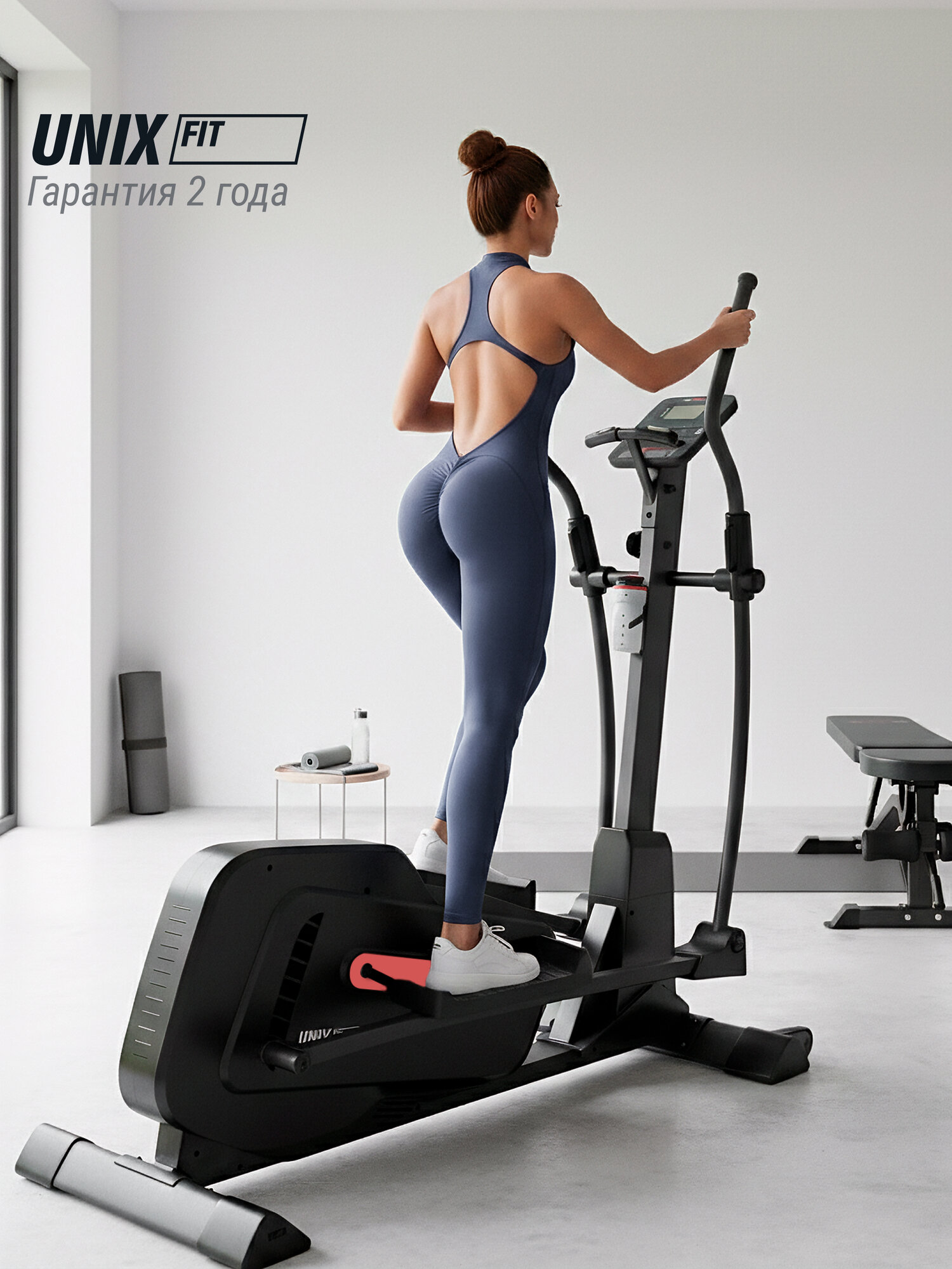 Эллиптический тренажер UNIX Fit SL-400X магнитный, кардиотренажер, маховик 22.3 кг, 8 уровней нагрузки, для дома