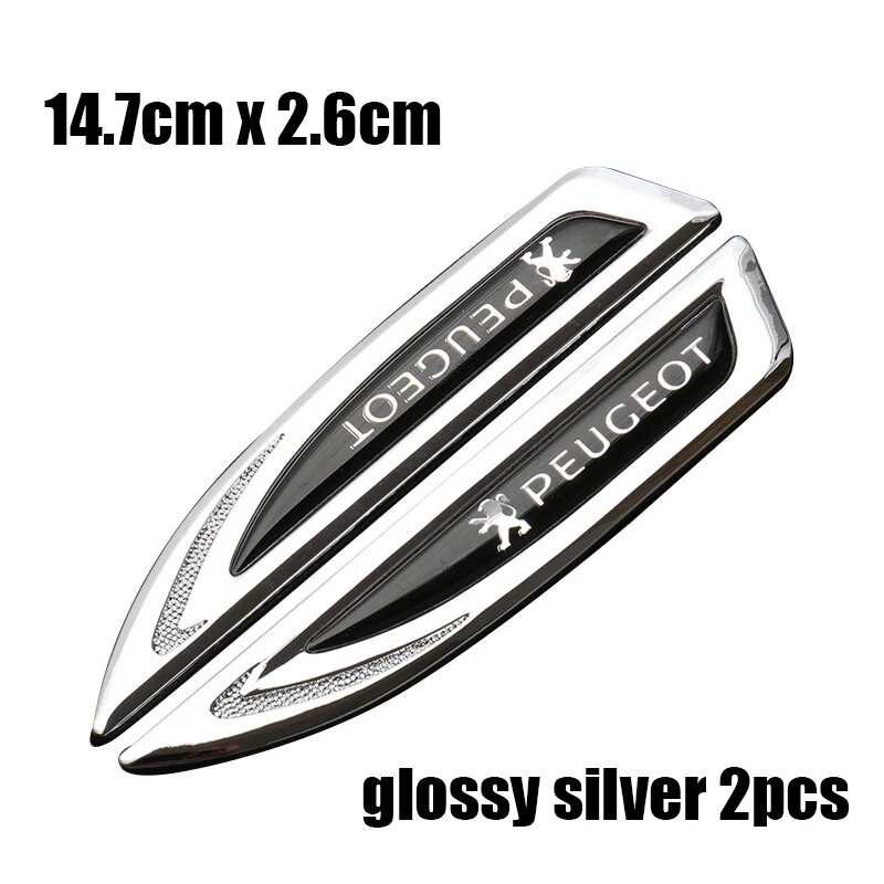 2 шт./1 пара, новый 3D логотип Peugeot, металлическое автомобильное крыло, боковая дверь автомобиля, эмблема, наклейка на окно автомобиля, аксессуары для стайлинга