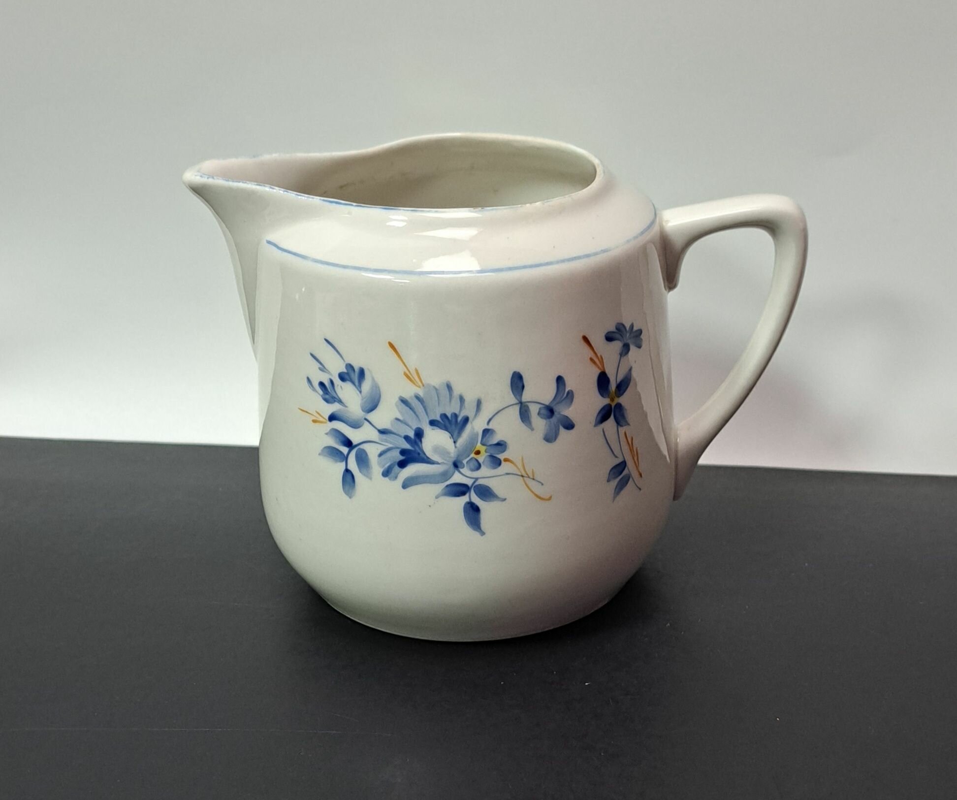 Винтажный молочник с цветочным декором, фарфор, Вербилки 1946-1950 гг. СССР