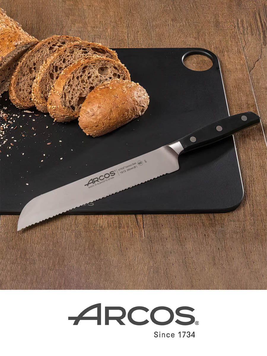 Нож для хлеба Arcos Manhattan, лезвие 20 см, нержавеющая сталь/пластик