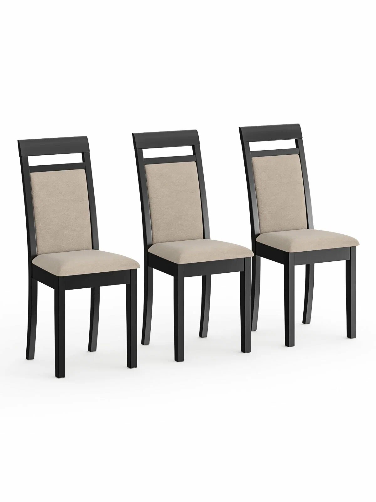 Стулья деревянные Гольф-12 комплект 3 шт. разборные цвет венге, обивка капучино