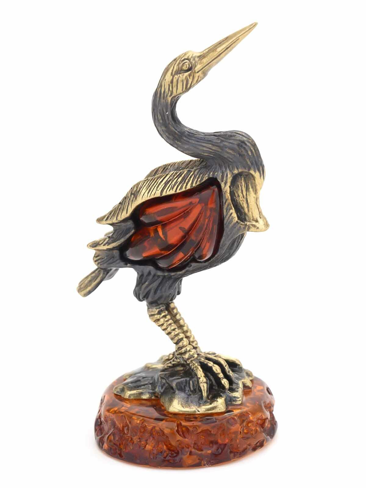 Сувенирная фигурка - Аист, Балтийский Янтарь, 6,5 см