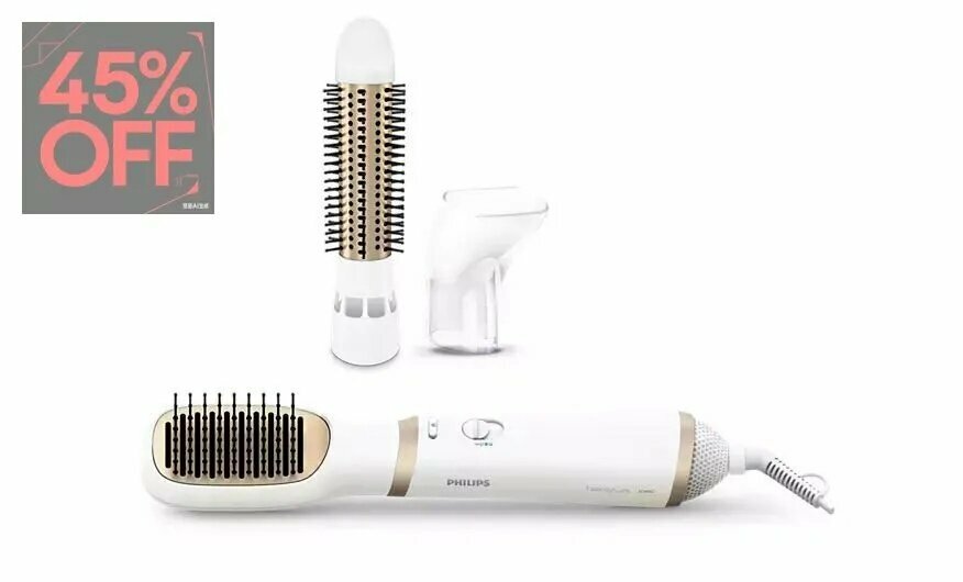 Фен-щетка для волос Philips Фен-щетка для волос Фен-щетка HP8663-Q, кол-во насадок 3, белый, кол-во насадок 1, белый