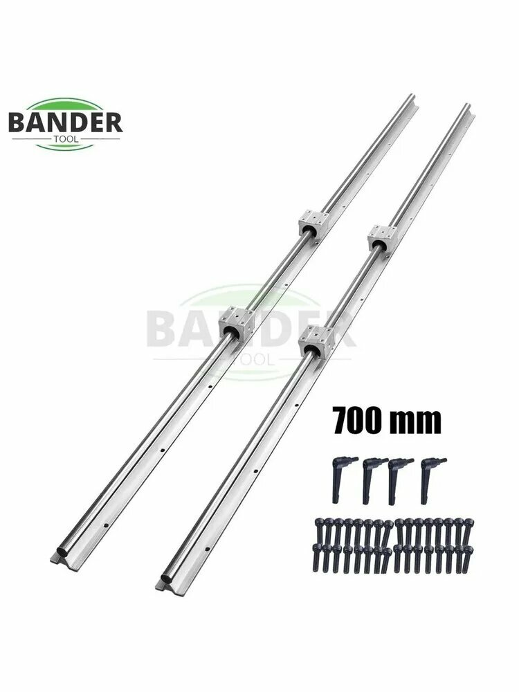 Линейные направляющие SBR25 700 мм 2 шт и 4 шт SBR25UU направляющие блоки, Подарок: 4 ключа и 32 винта