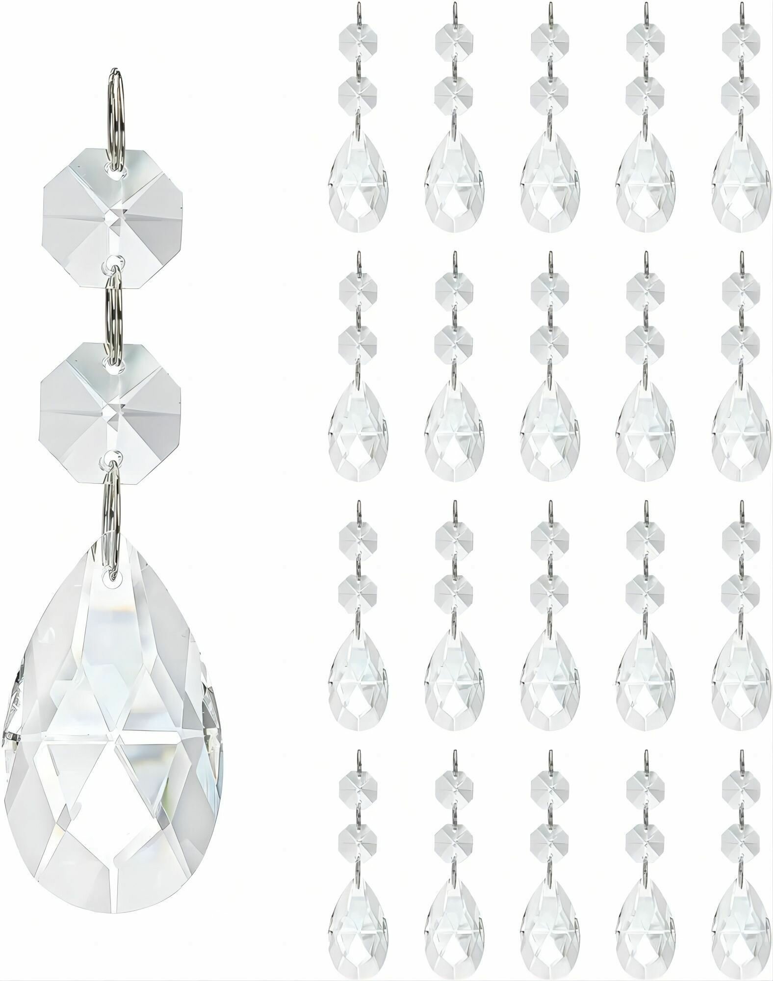 20шт хрустальные подвески для люстр (38 мм)