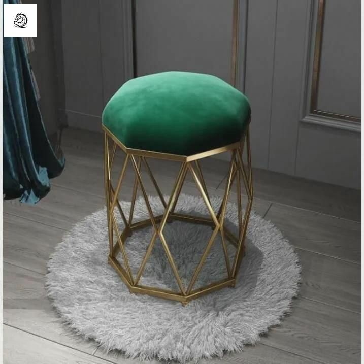 Стул для туалетного столика 32x32x42 см с кожаным сиденьем и металлическим каркасом, 6 цветов