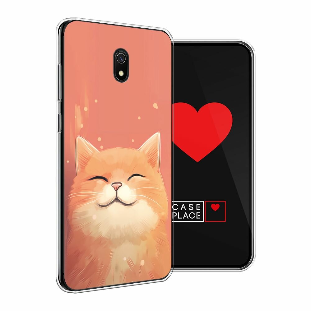 Чехол на Xiaomi Redmi 8A / Сяоми Редми 8А с принтом "Довольный рыжий котик" — фото 1