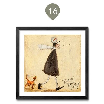 Винтажные скандинавские абстрактные пейзажи с собаками на холсте