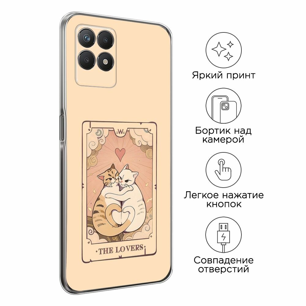 Чехол на Realme 8i / Реалми 8i с принтом "The lovers cats 1 - 14 февраля" — фото 1
