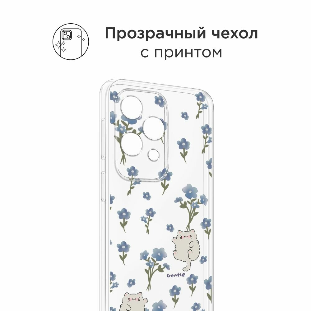Чехол на Huawei P60/P60 Pro / Хуавей P60/P60 Про с принтом "Gentle cats", прозрачный — фото 1
