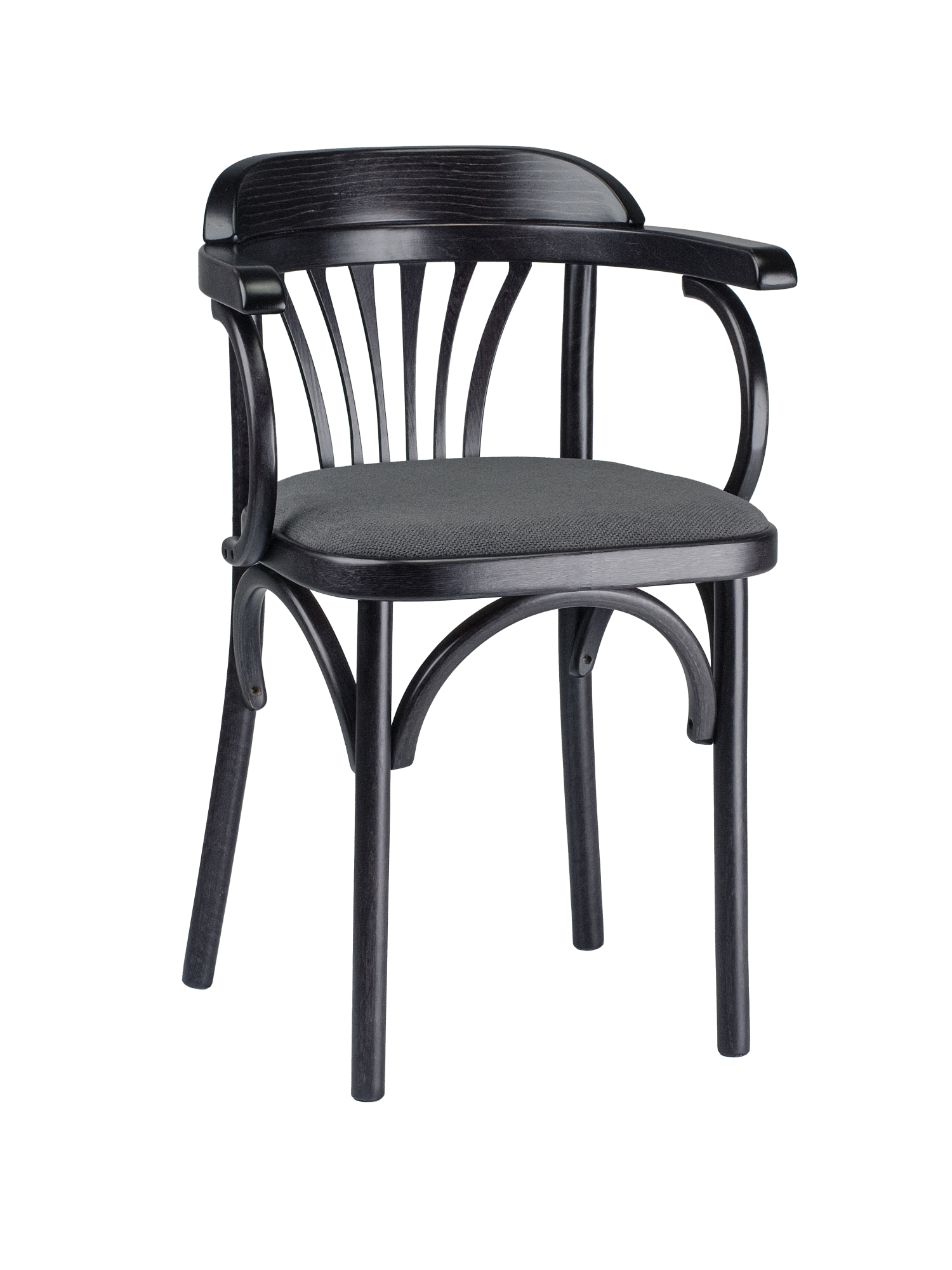 Деревянный стул Венский венге с мягким сиденьем из серой ткани М07