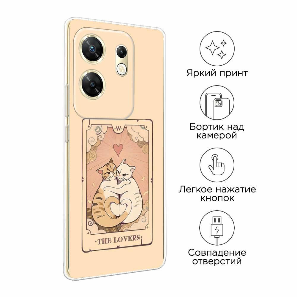 Чехол на Infinix Zero 30 4G / Инфиникс Зеро 30 4G с принтом "The lovers cats 1 - 14 февраля" — фото 1
